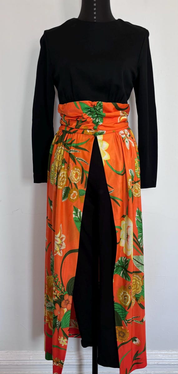 1960s Hostess Gown, Open Front Pants Combo 60s Hostes… - Gem