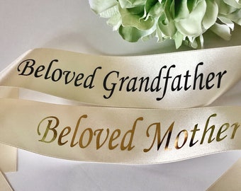 Funeral, Memorial Ribbon, Custom Printed W/your Message, Floral ...