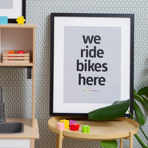 We Ride Bikes Here Cycling Art Print | Etsy