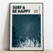 Surfing Poster Art Print - Surf, Waves, Surfboards, Modern, Artwork - Etsy