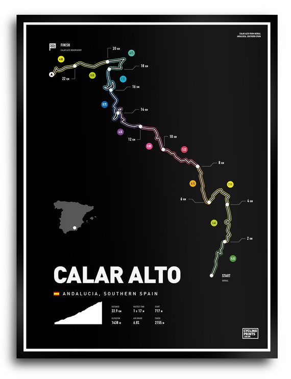Trailmaps Infographic Art Print Calar Alto - Etsy