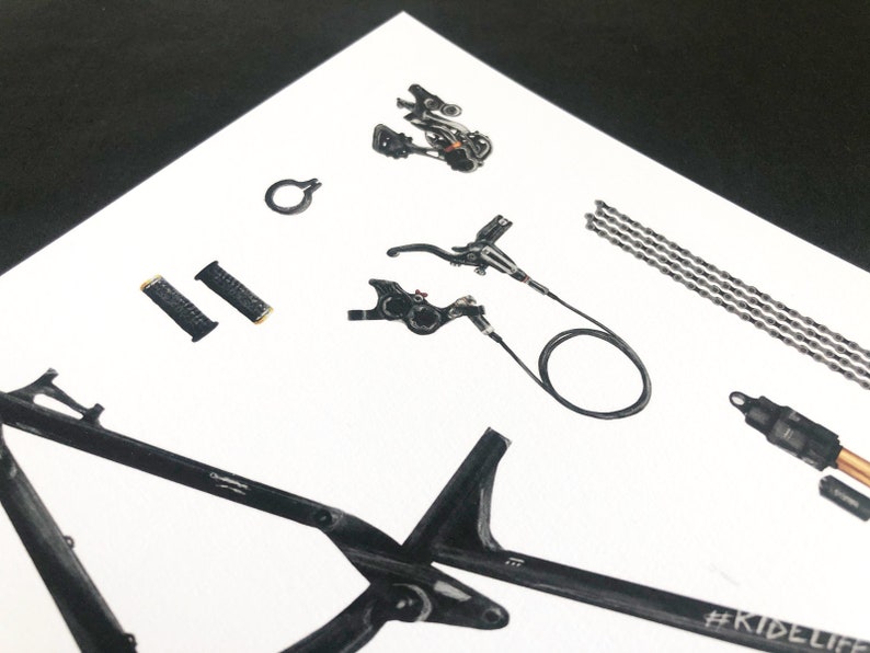 Mountain Bike Art Print 'the Build' - MTB Poster - Etsy UK