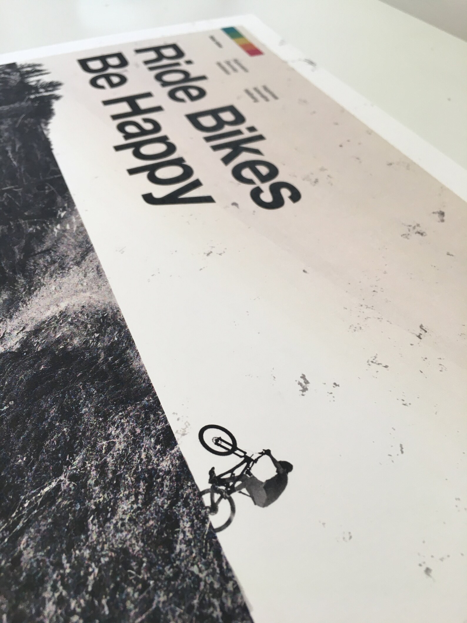 Ride Bikes Be Happy Mountain Biking Art Print - Etsy