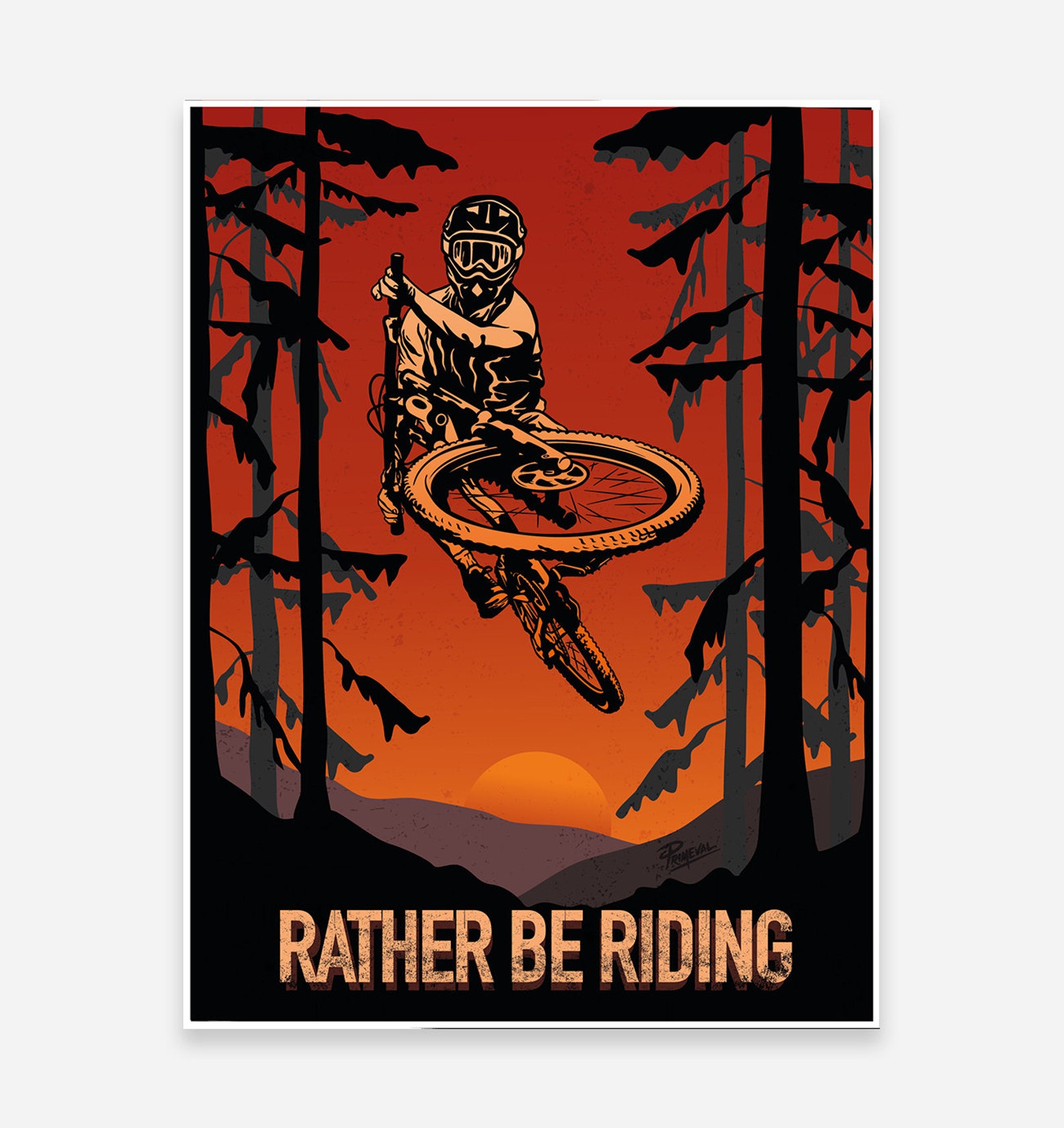 Mountain Bike Art Print 'rather Be Riding' MTB - Etsy