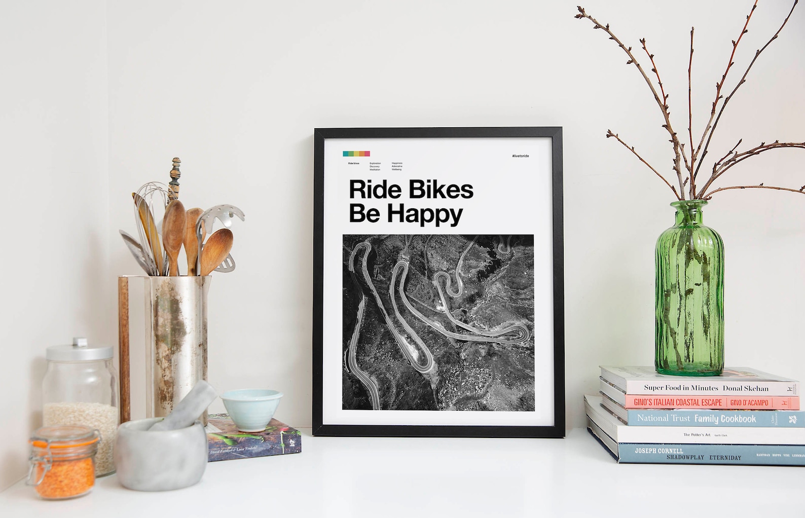 Road Cycling Art Print - Ride Bikes Be Happy - Etsy