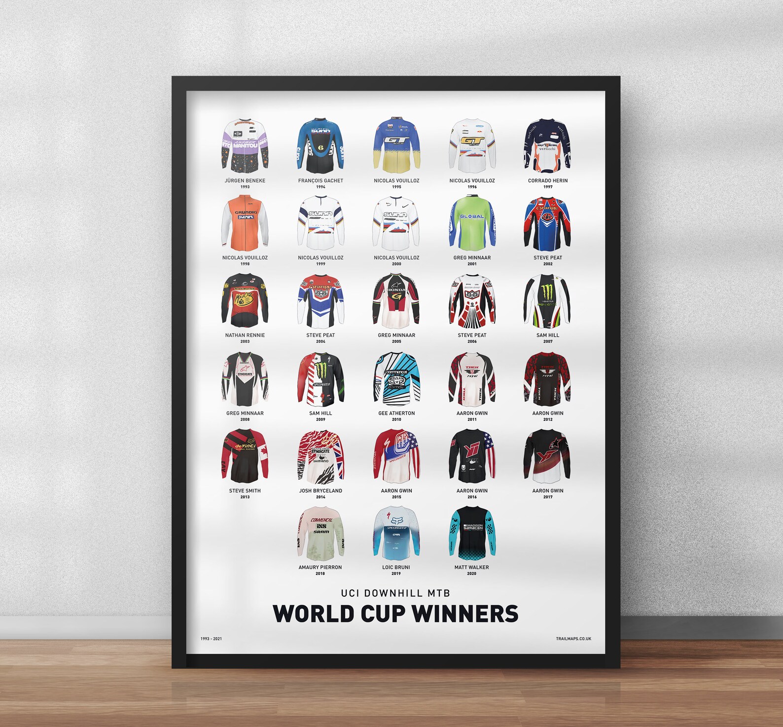 Mountain Bike World Cup Winners Jerseys Downhill MTB Art - Etsy