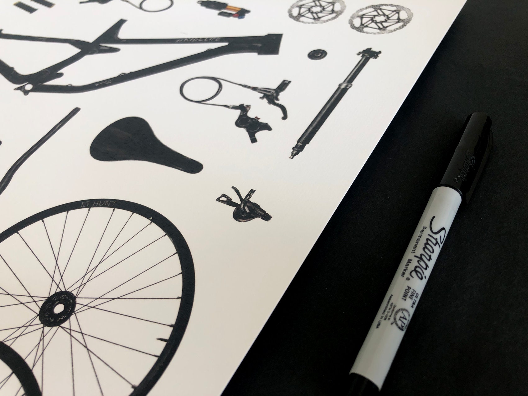 Mountain Bike Art Print 'the Build' MTB Poster | Etsy UK