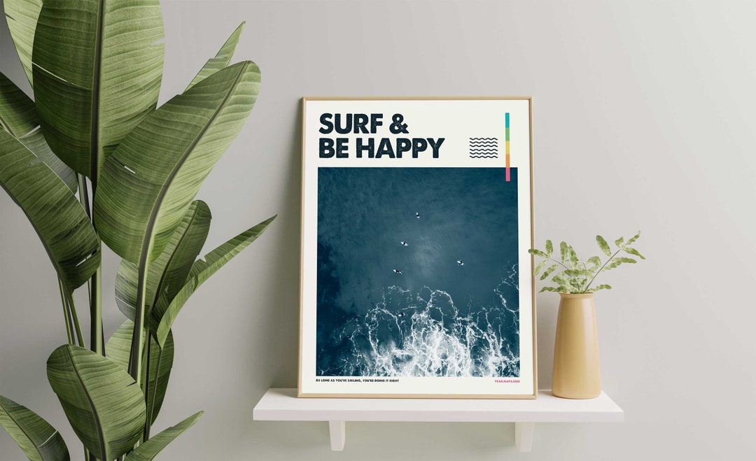 Surfing Poster Art Print - Surf, Waves, Surfboards, Modern, Artwork - Etsy
