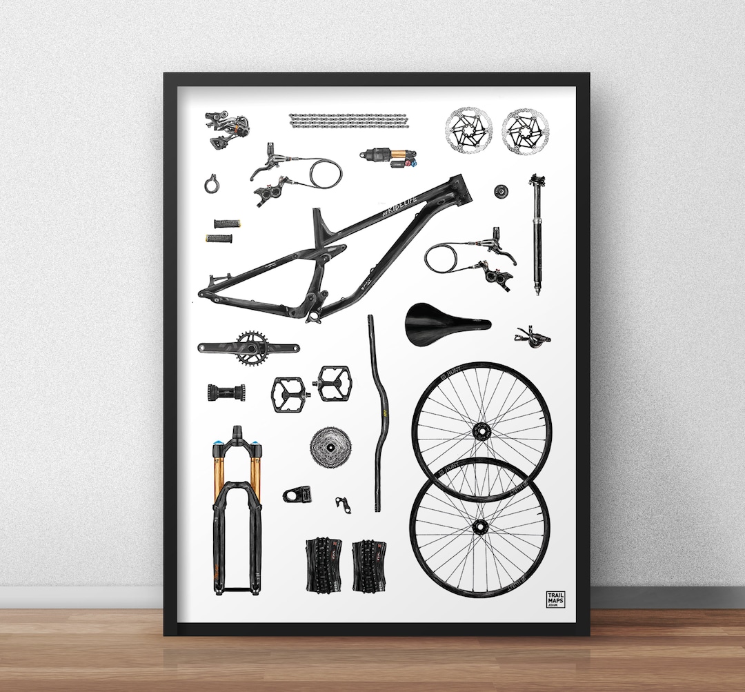 Mountain Bike Art Print 'the Build' - MTB Poster - Etsy