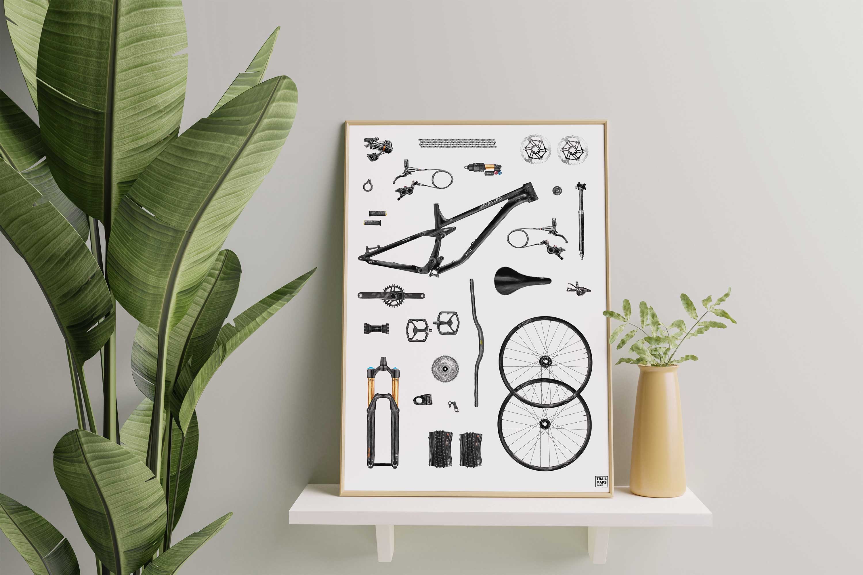 Mountain Bike Art Print 'the Build' - MTB Poster - Etsy UK