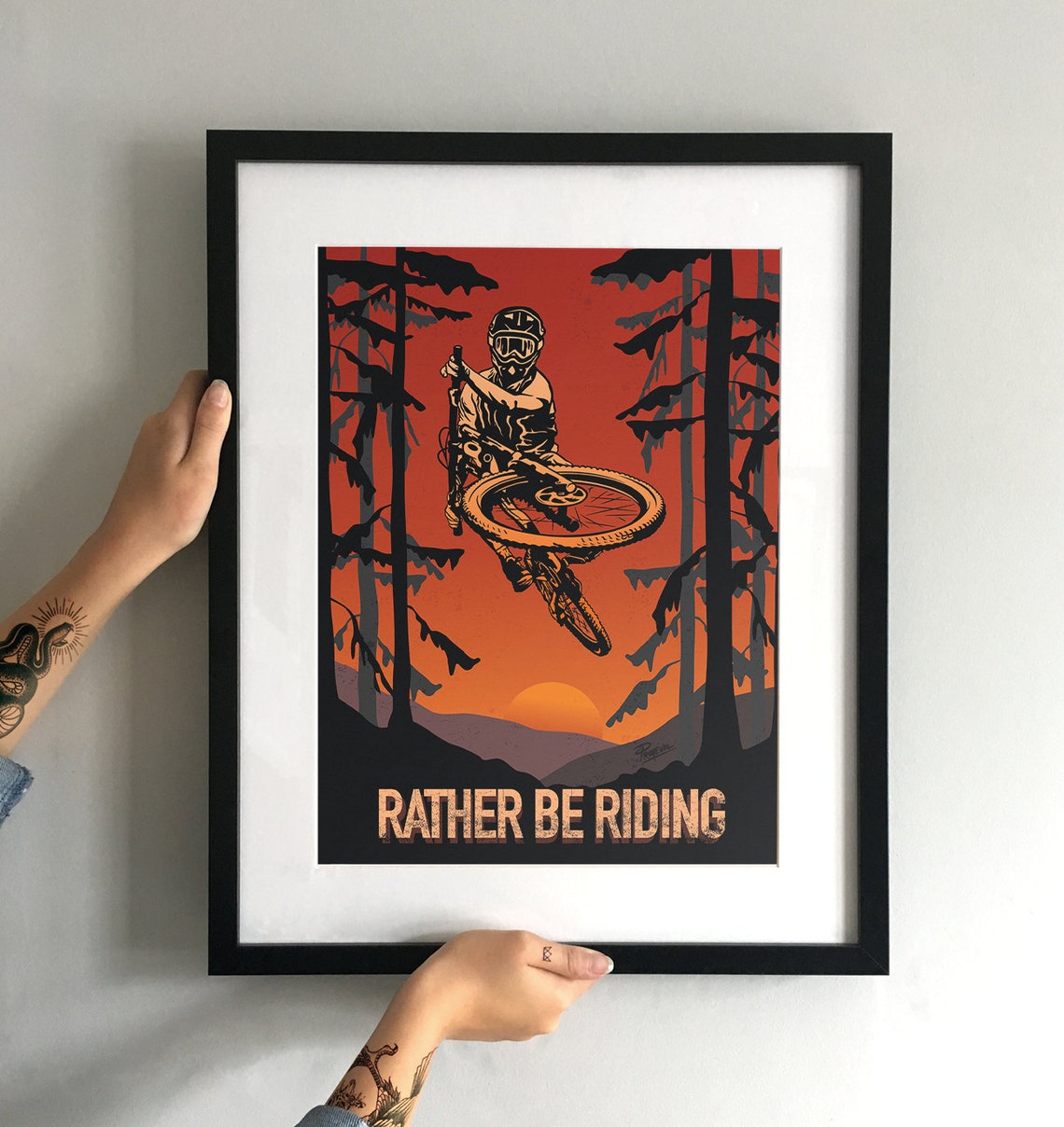 Mountain Bike Art Print 'rather Be Riding' MTB - Etsy