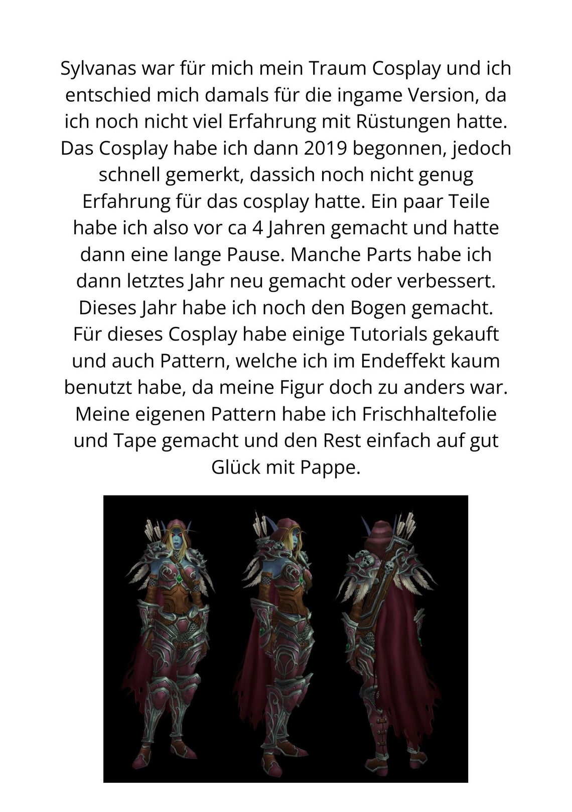 Sylvanas Windrunner Cosplay Build Book / Tutorial / Cosplay Armor ...