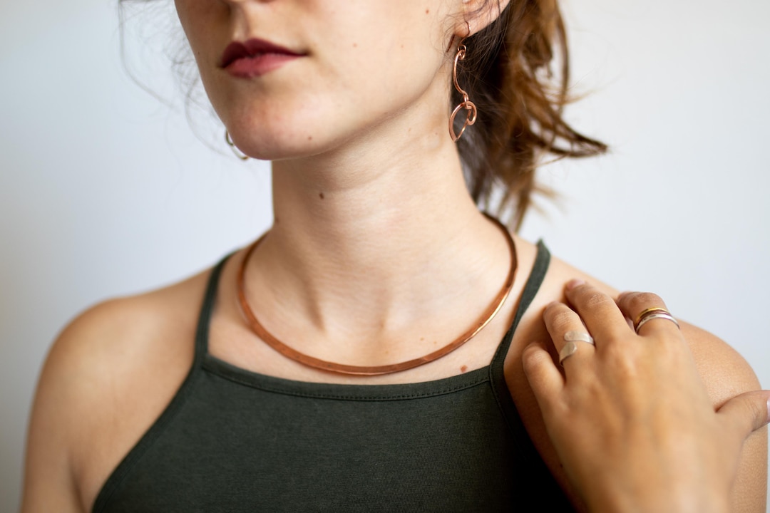 Copper Choker Necklace Copper Hammered , Copper Torc Open Neck Cuff ...