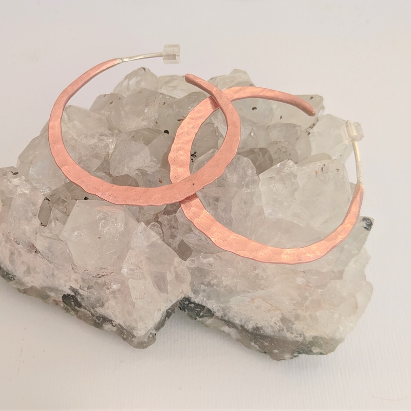 Copper Hoop Earrings - Etsy