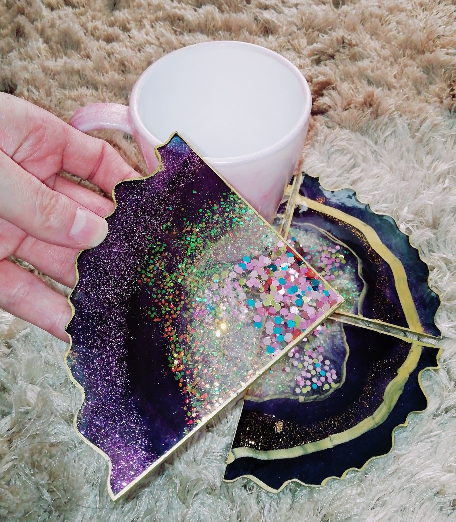 Set of 4 Resin Coasters - Etsy