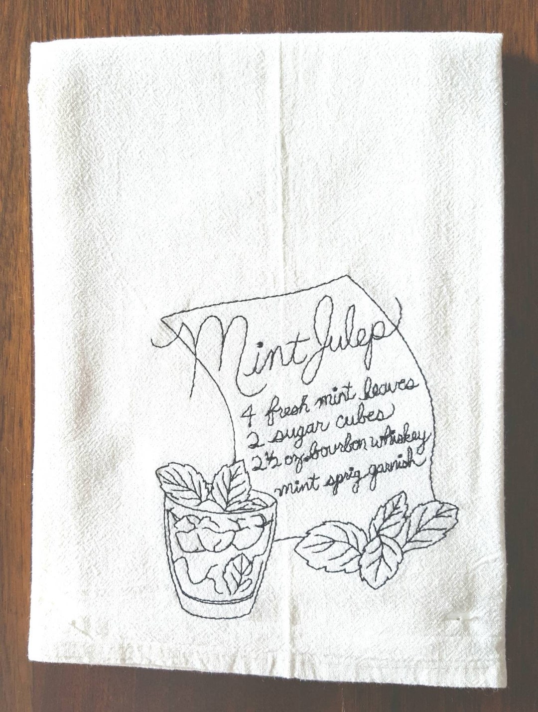 Drink Recipe Machine Embroidered Flour Sack Dish Towels - Etsy