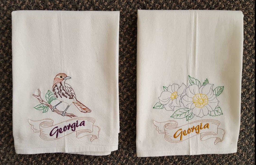 Georgia State Bird Brown Thrasher OR State Flower Cherokee Rose Flour ...