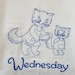 Colored Cats Days of the Week Machine Embroidered Flour Sack Dish ...