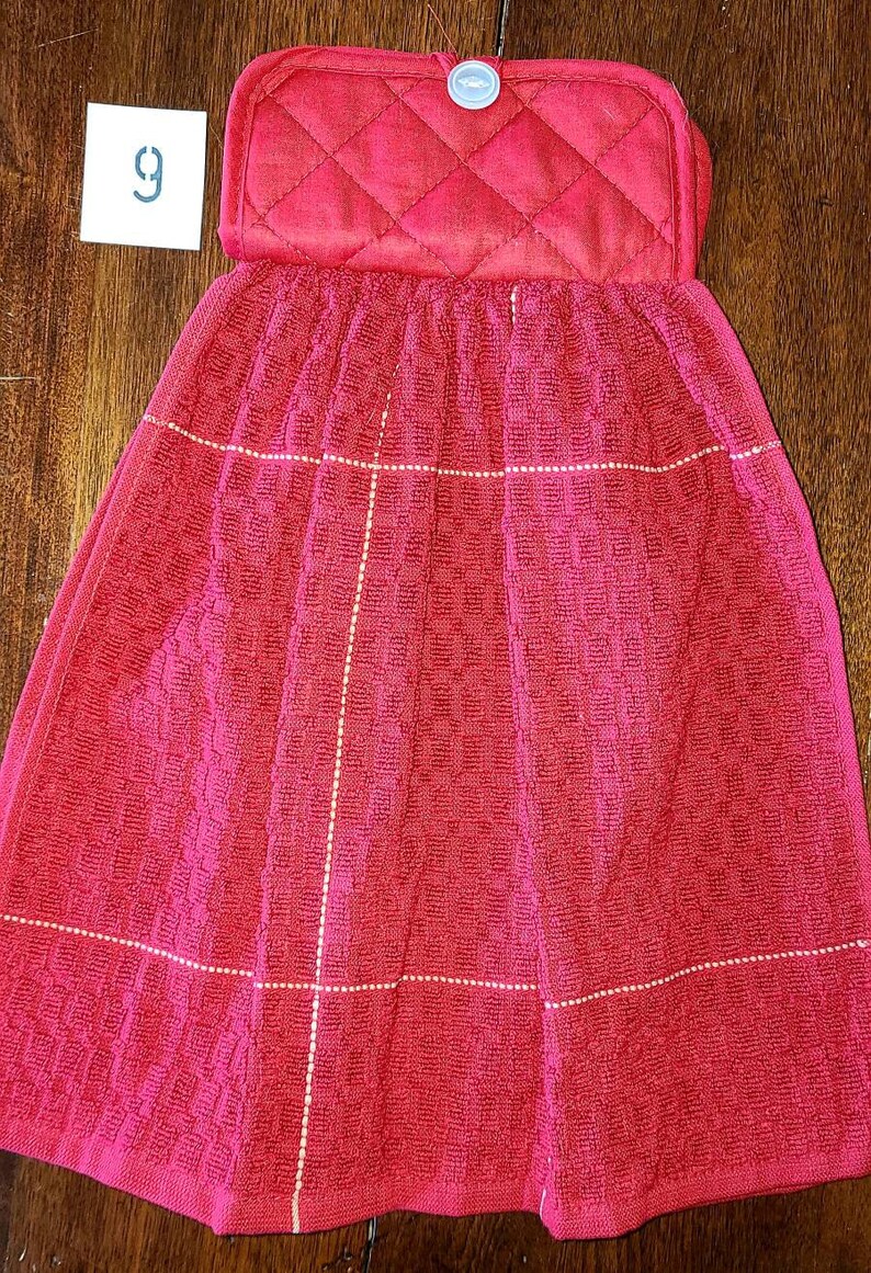 Double Hanging Kitchen Terry Dish Towel Red/burgundy - Etsy