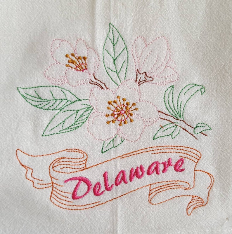 Delaware State Bird Blue Hen Chicken OR State Flower Peach | Etsy