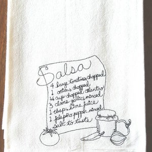 Recipe Machine Embroidered Flour Sack Dish Towels - Etsy