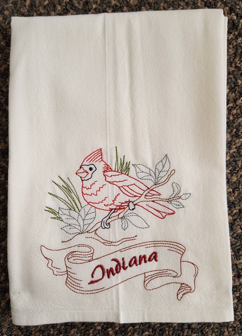 Indiana State Bird Cardinal OR State Flower Peony Machine - Etsy