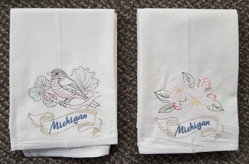 Michigan State Bird Robin OR State Flower Apple Blossom | Etsy