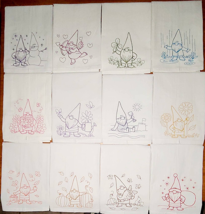 Gnome Through the Seasons Months of the Year Machine - Etsy