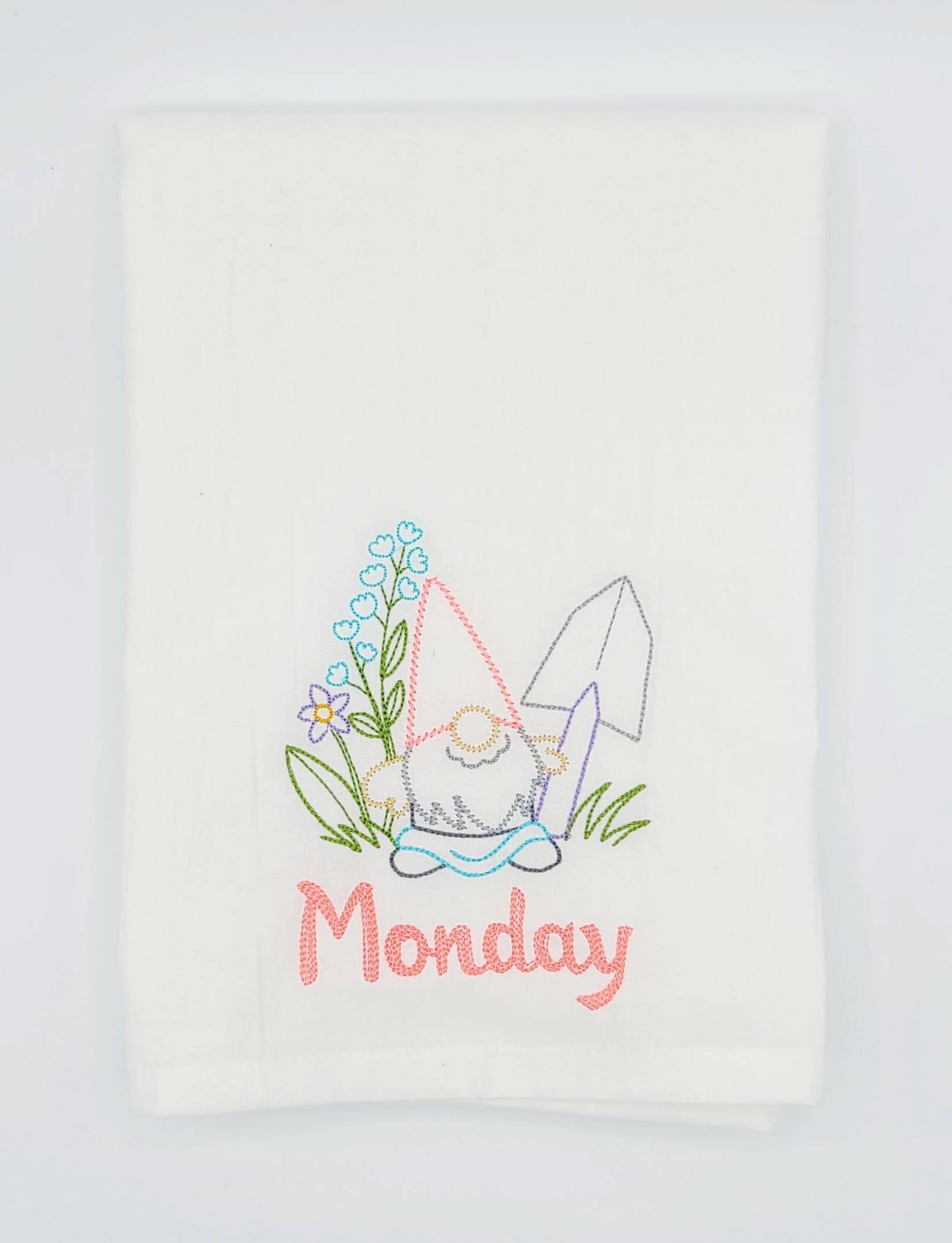 Spring Gnomes Days of the Week Machine Embroidered Flour Sack - Etsy