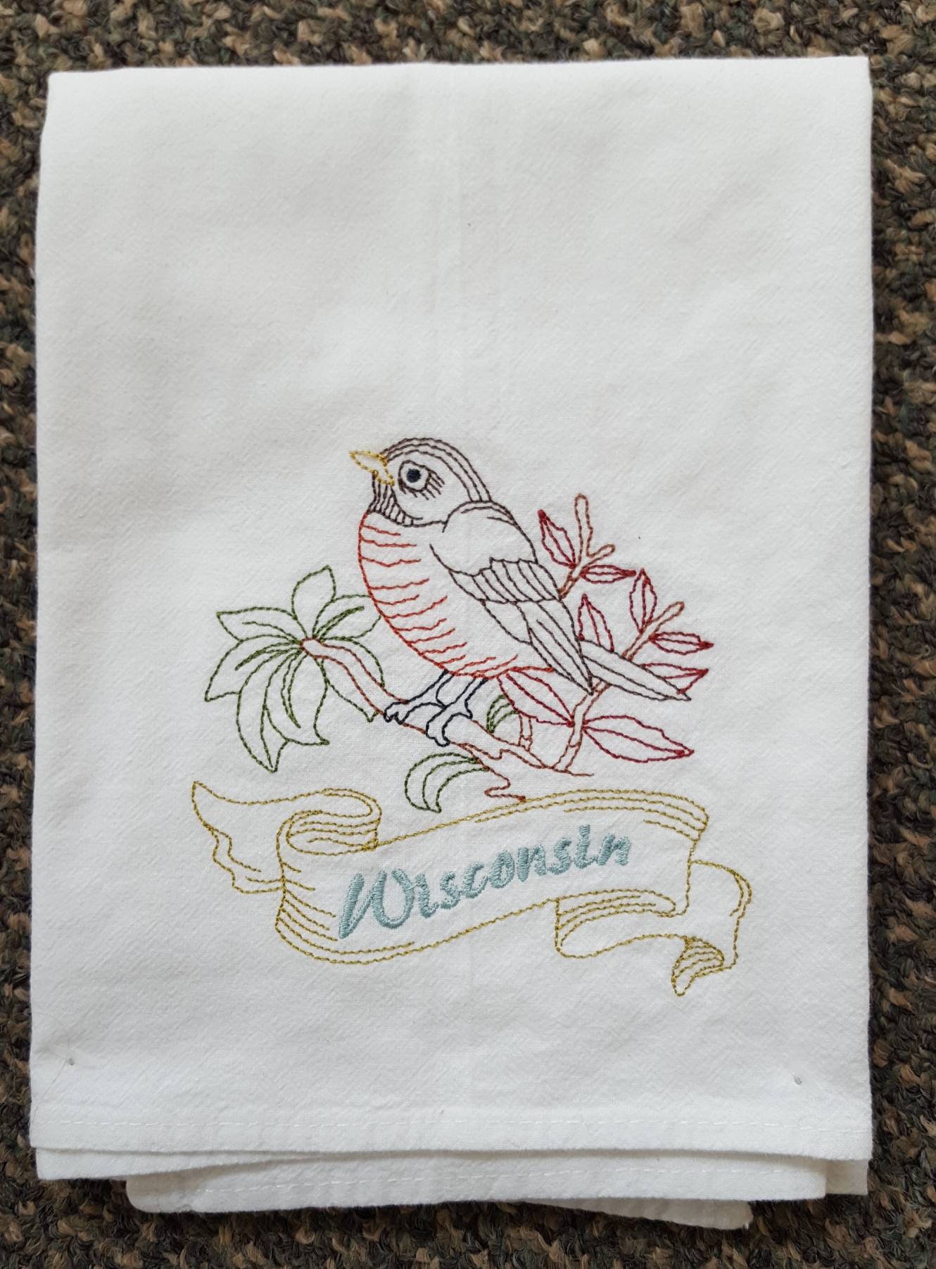 Wisconsin State Bird Robin OR State Flower Wood Violet Machine - Etsy