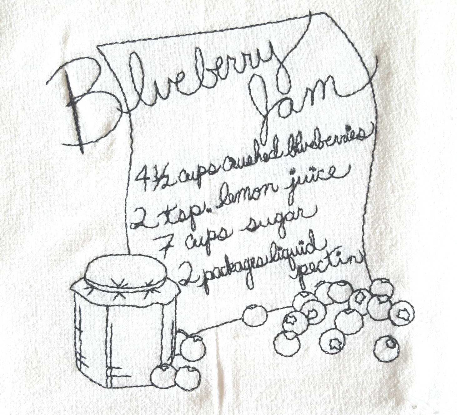 Jelly/jam Recipe Machine Embroidered Flour Sack Dish Towels - Etsy