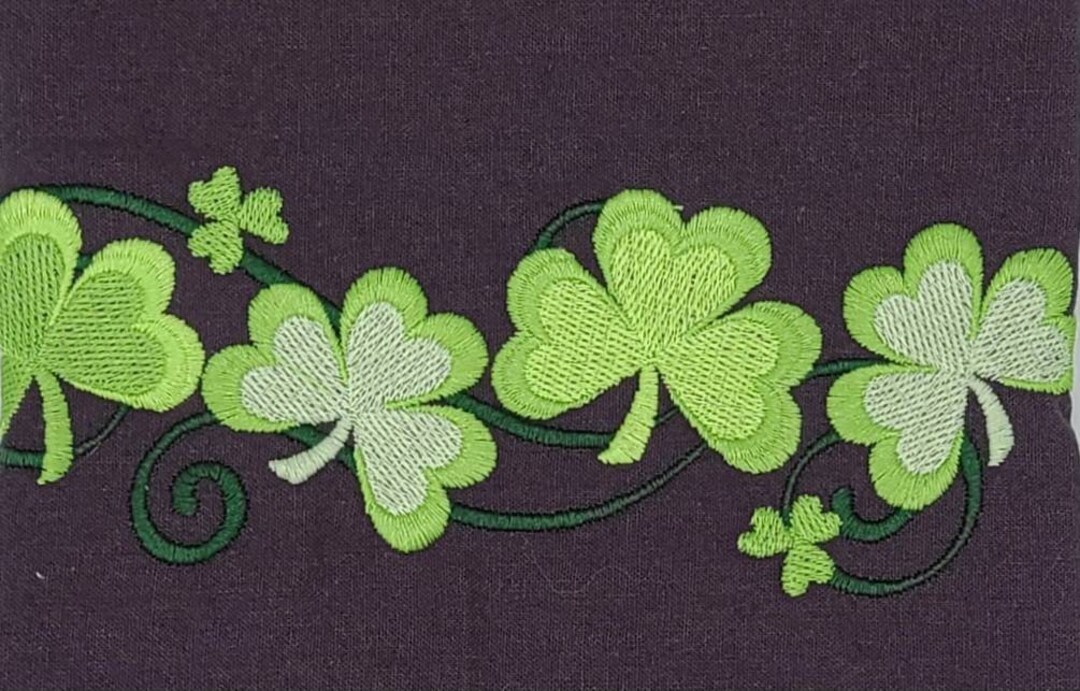 Swirling Shamrock Border Machine Embroidered Flour Sack Dish Towel - Etsy