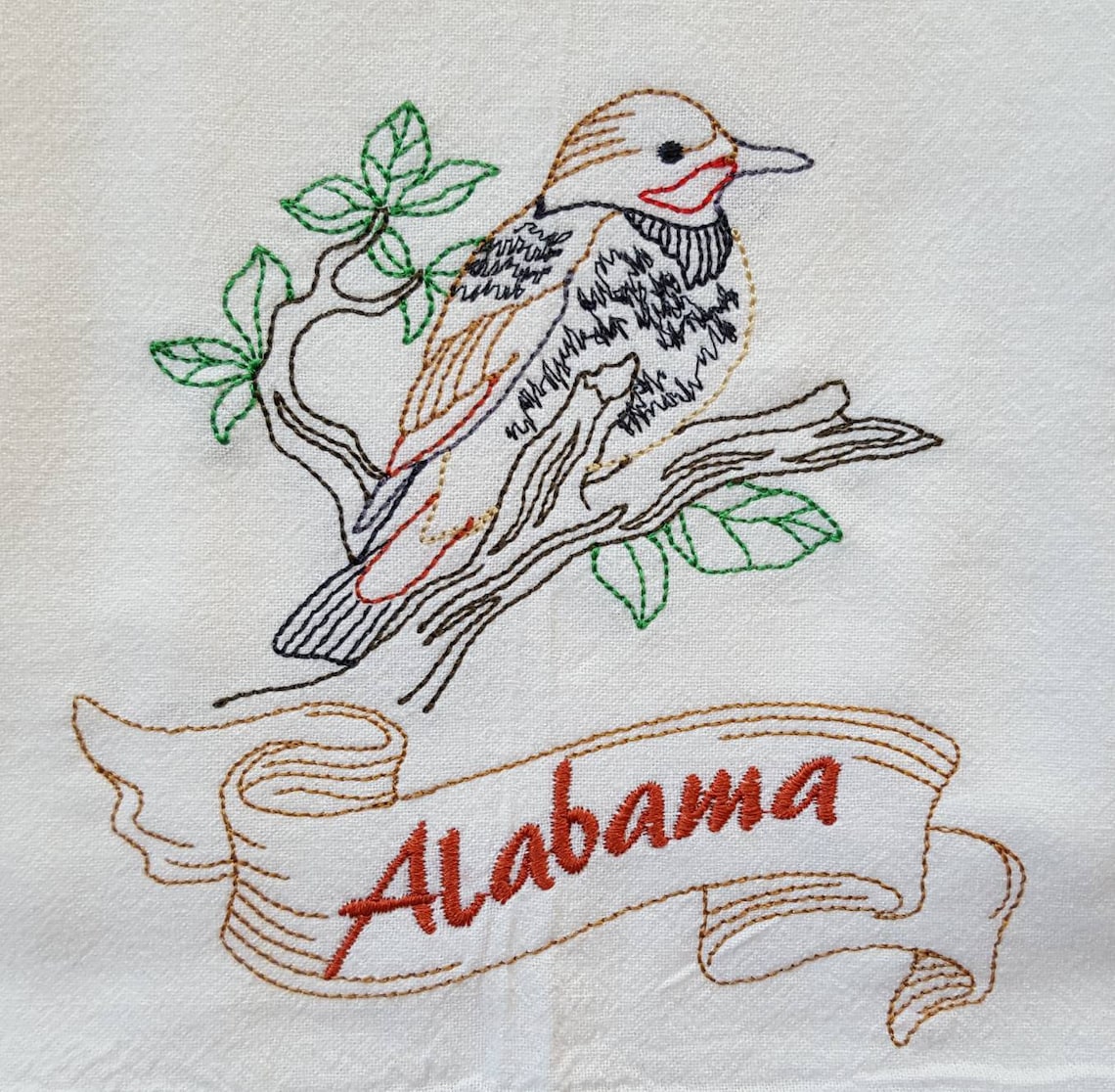 Alabama State Bird Yellowhammer OR State Flower Camellia Flour Sack ...