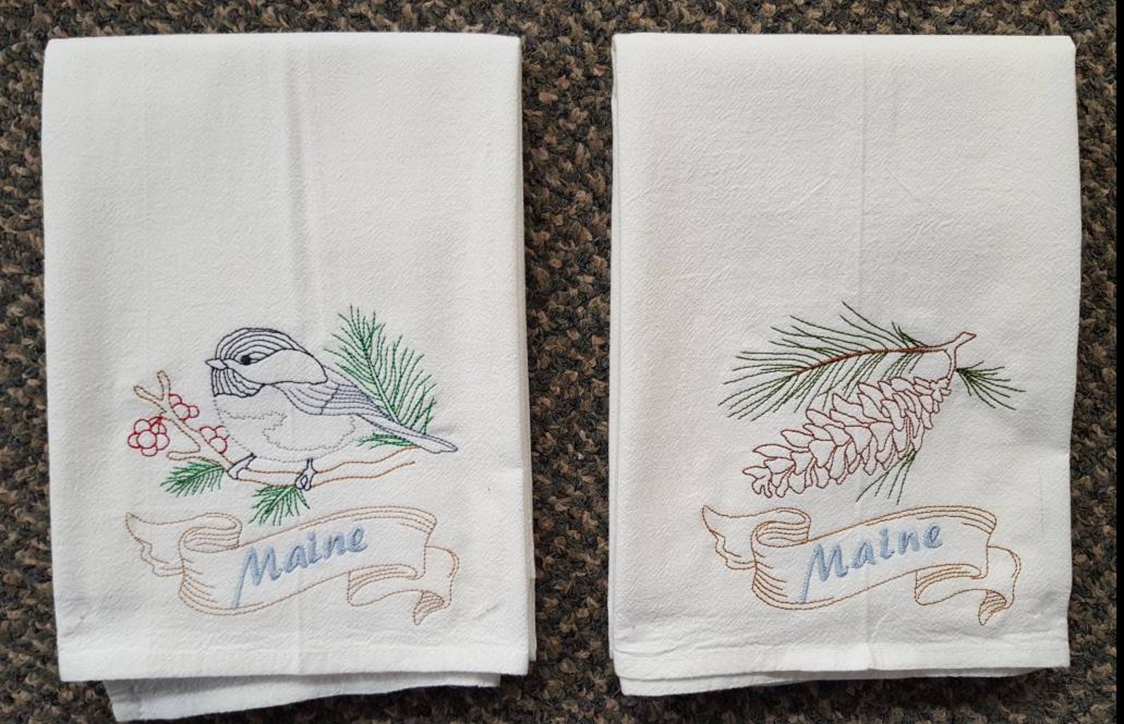 Maine State Bird Chickadee OR State Flower White Pine Cone and - Etsy