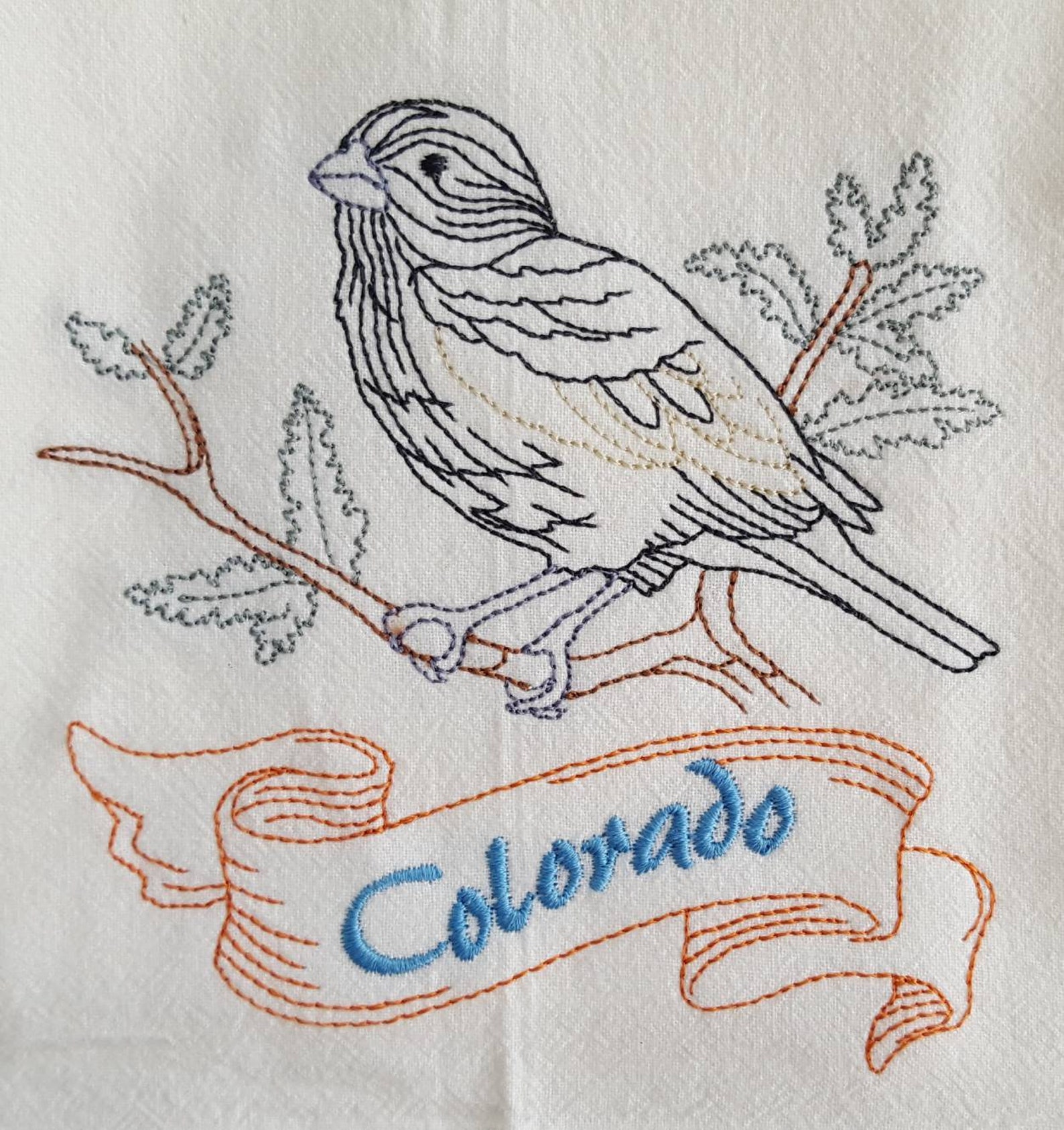 Colorado State Bird Lark Bunting OR State Flower Columbine Machine ...