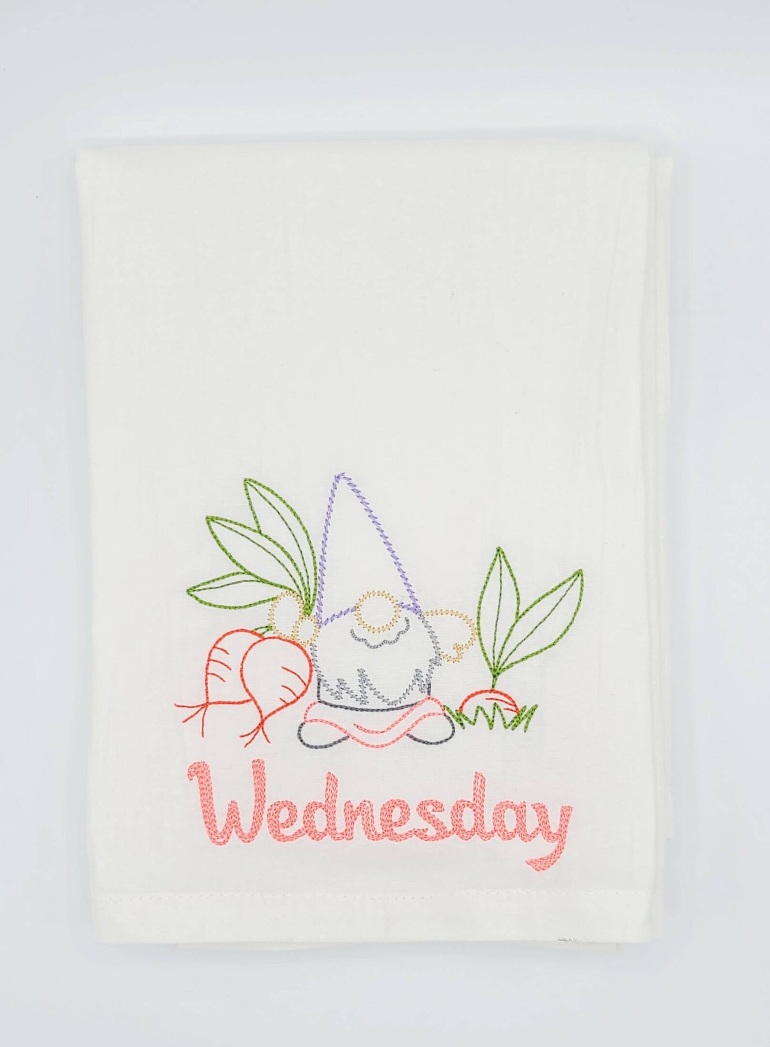 Spring Gnomes Days of the Week Machine Embroidered Flour Sack - Etsy