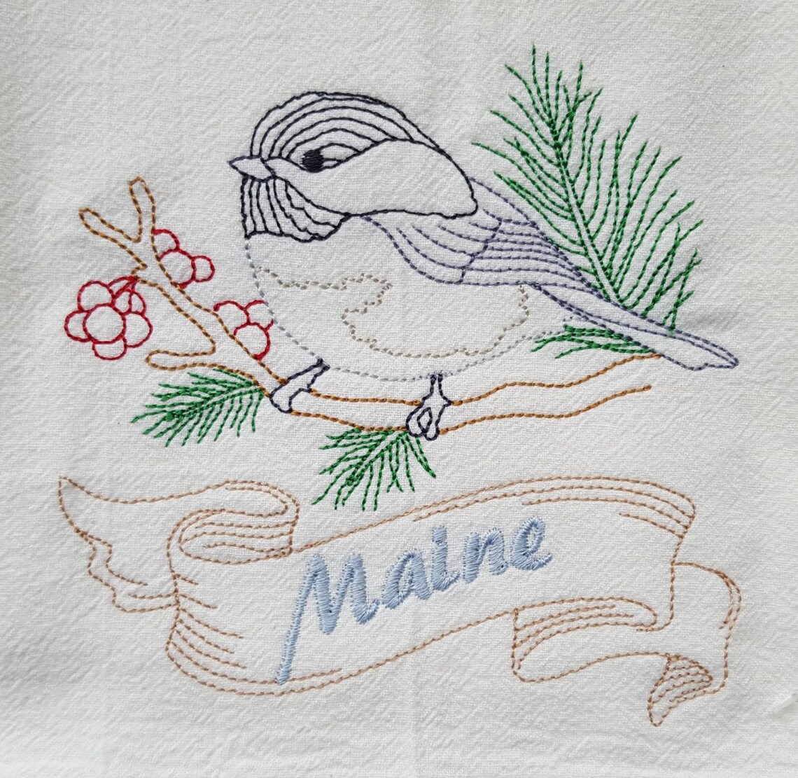 Maine State Bird Chickadee OR State Flower White Pine Cone and - Etsy