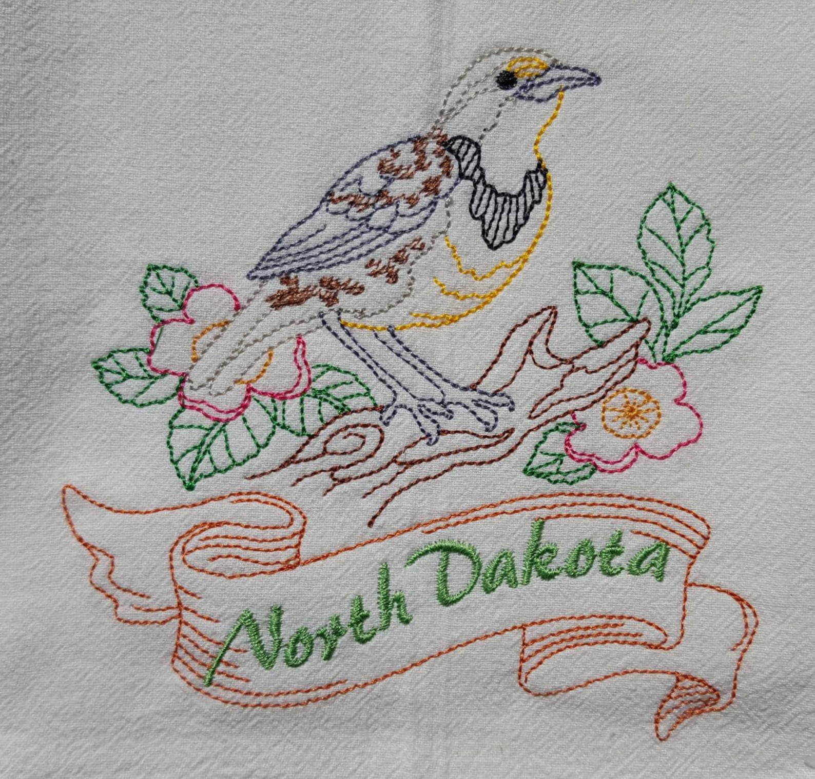 North Dakota State Bird Western Meadowlark OR State Flower Wild Prairie ...