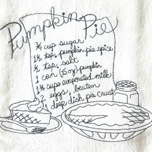 Recipe Machine Embroidered Flour Sack Dish Towels - Etsy