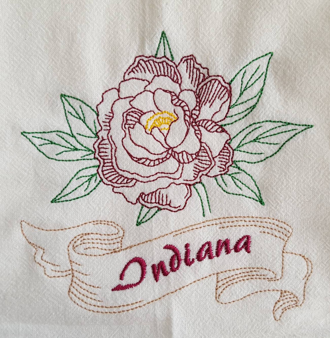 Indiana State Bird Cardinal OR State Flower Peony Machine - Etsy