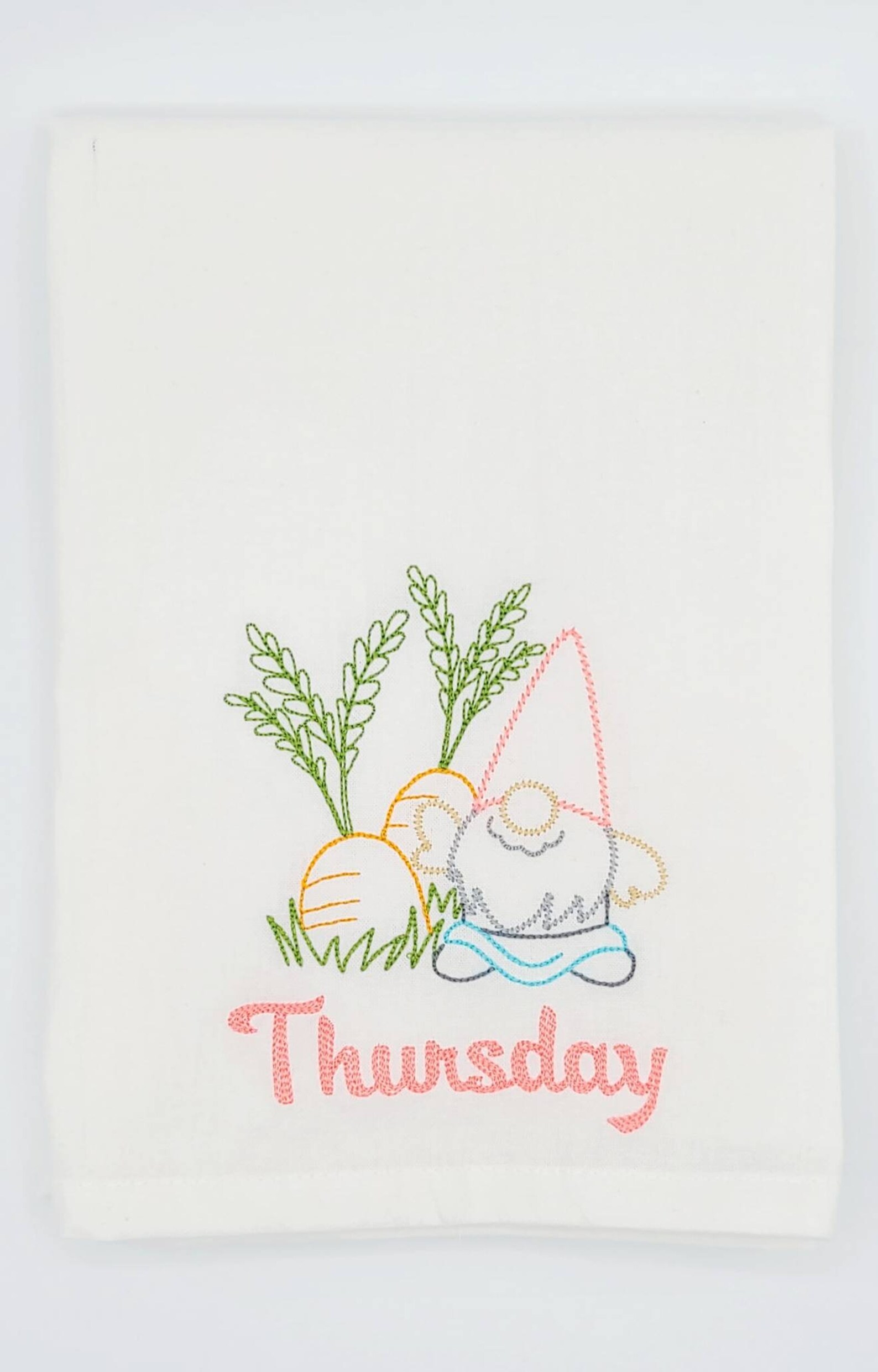 Spring Gnomes Days of the Week Machine Embroidered Flour Sack - Etsy