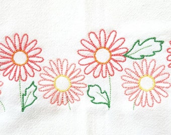 Lady's Slipper Border Machine Embroidered Flour Sack Dish | Etsy