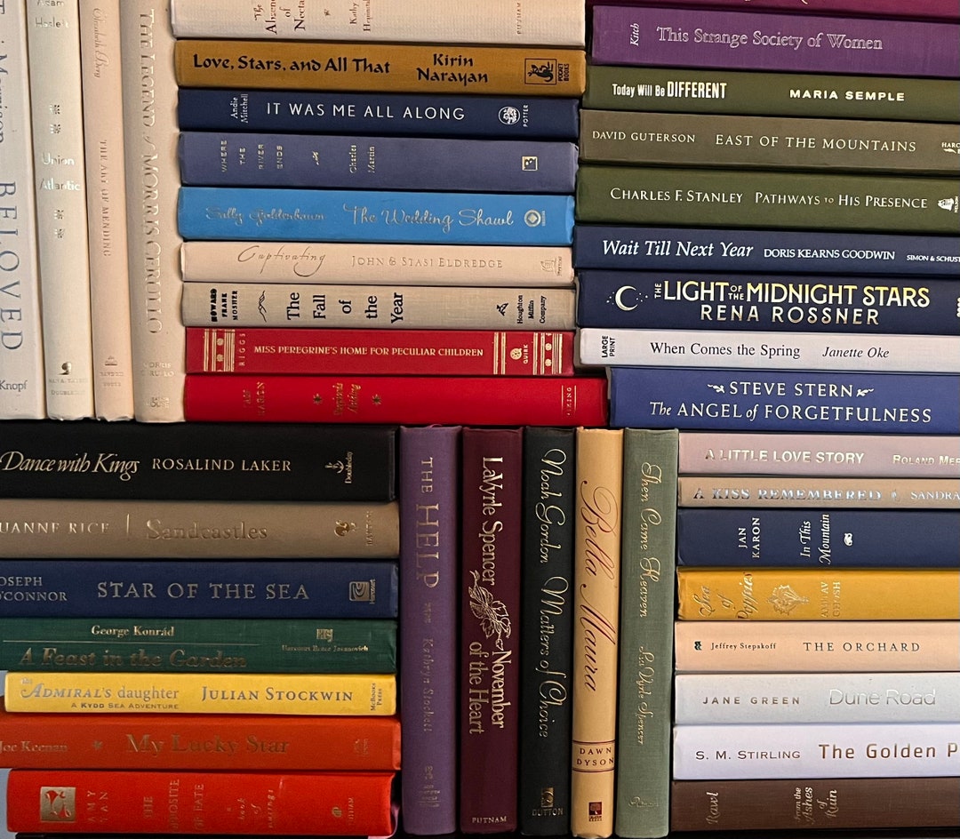 Set of 5 Elegant Decorative Books Curated Romantic Book Stack ...