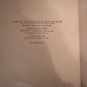 Longfellow Poetry Classic Antique Book Hardcover Gold Embossed ...
