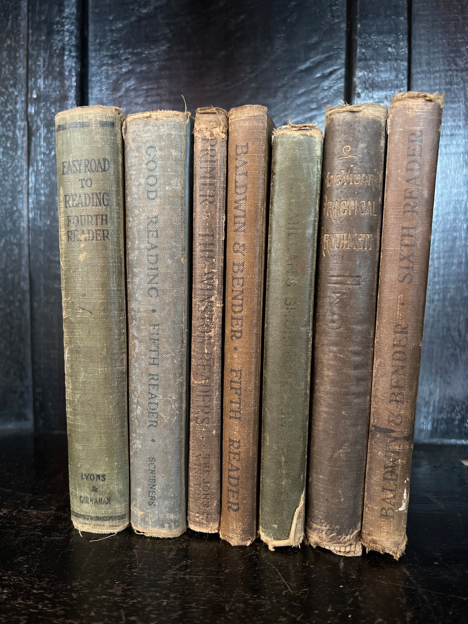 Set of 7 Randomly Picked Antique School Books Reading Math - Etsy
