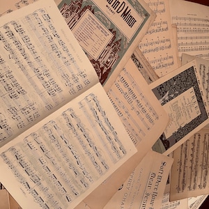 Antique Sheet Music Pages (55 Pieces) Vintage Piano Music | Old Paper ...