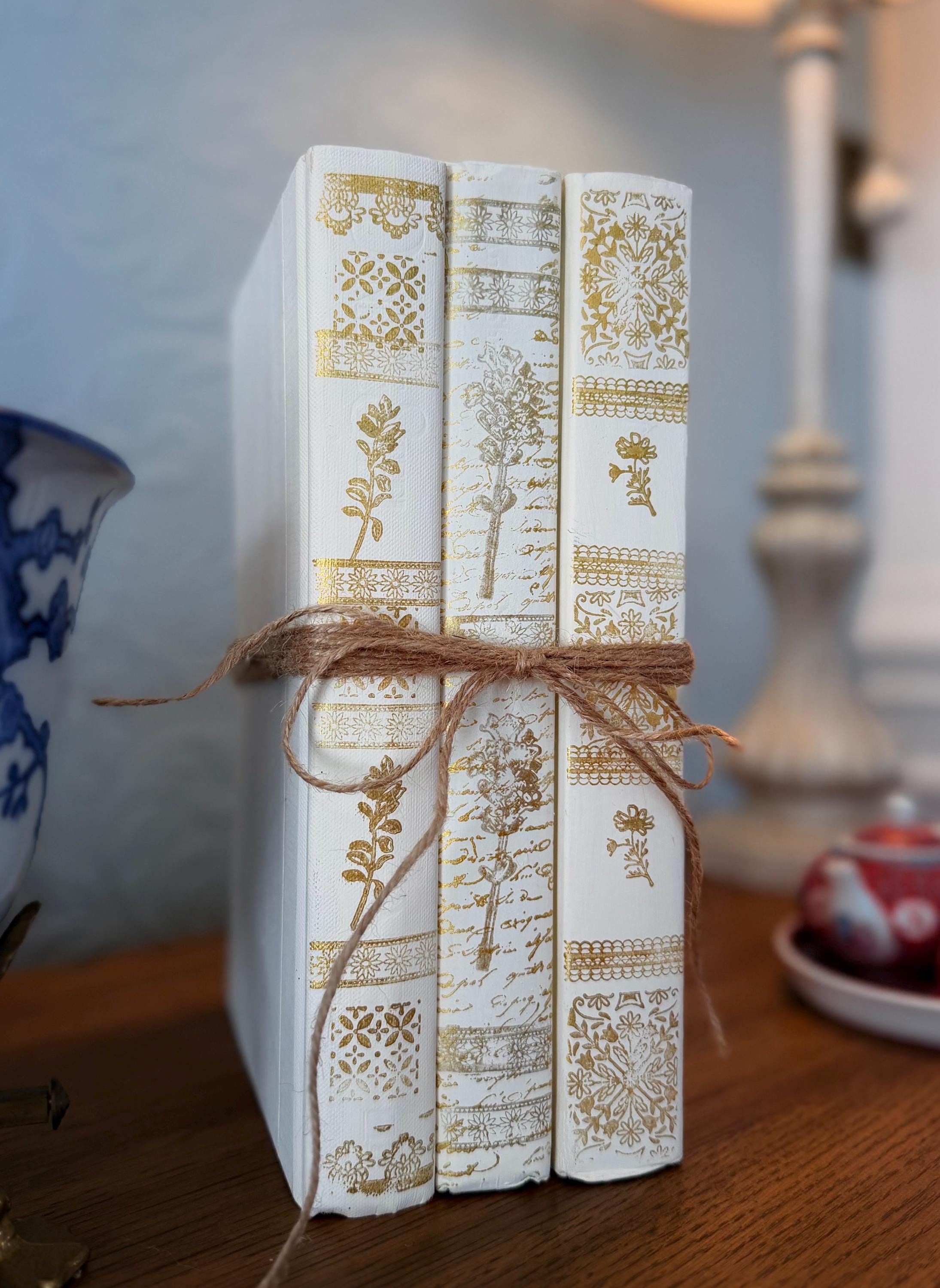 Hand-painted Gold Stamped Book Set | Blind Date With a Book | Neutral ...