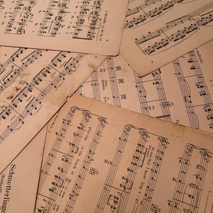 Antique Sheet Music Pages (55 Pieces) Vintage Piano Music | Old Paper ...