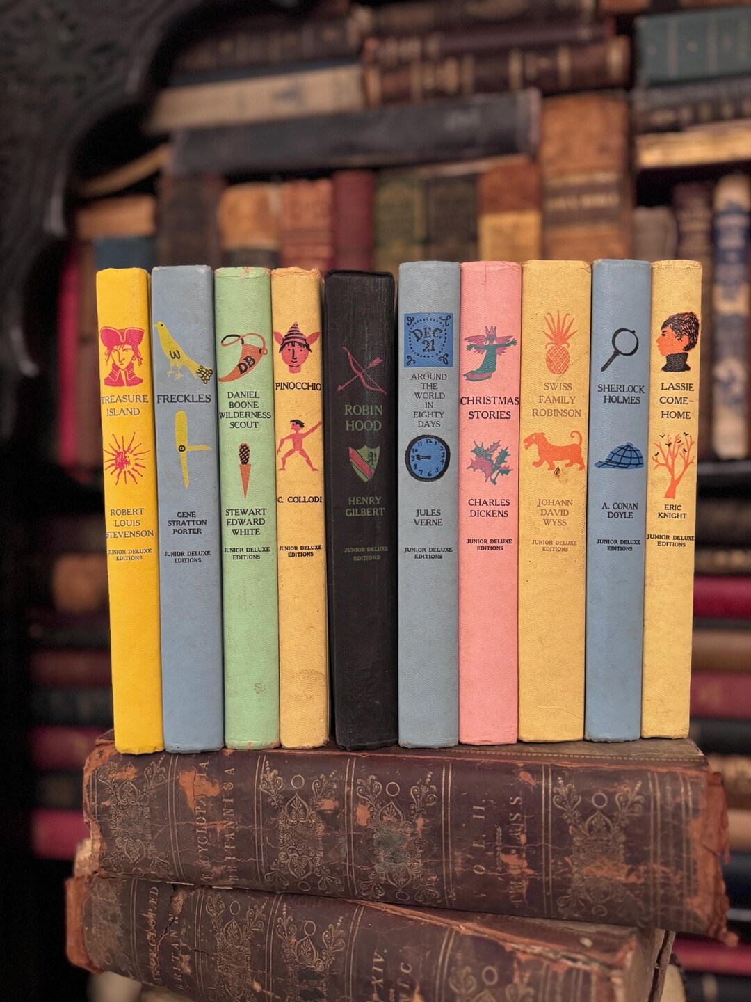 Set of 10 Junior Deluxe Classics Children's Literature Robin Hood Jules ...