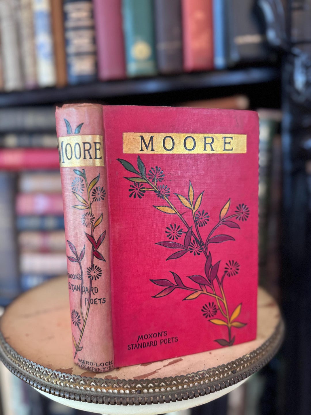 Moore Poetry Classic Antique Book Hardcover Gold Embossed Decorative ...